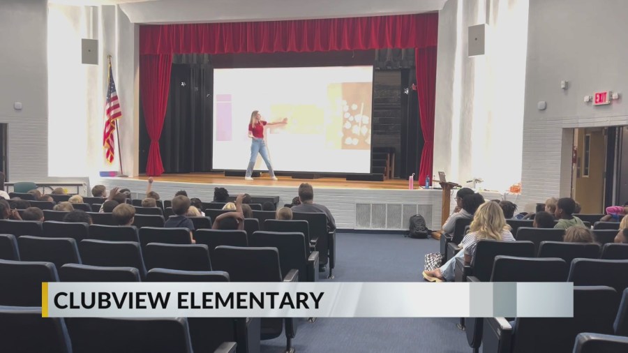 Meteorologist Kaylee Barbee visits Clubview Elementary