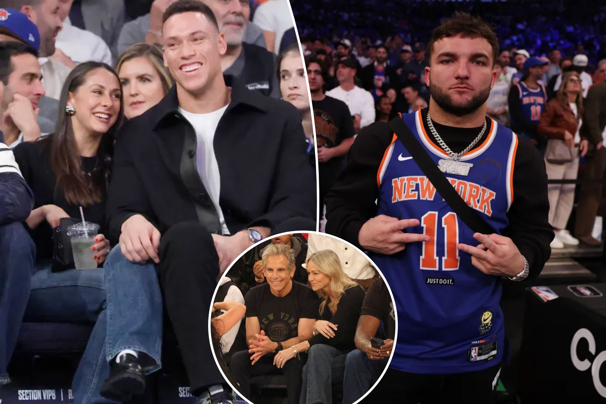 Aaron Judge, Cam Skattebo take in celebrity-packed Knicks season opener