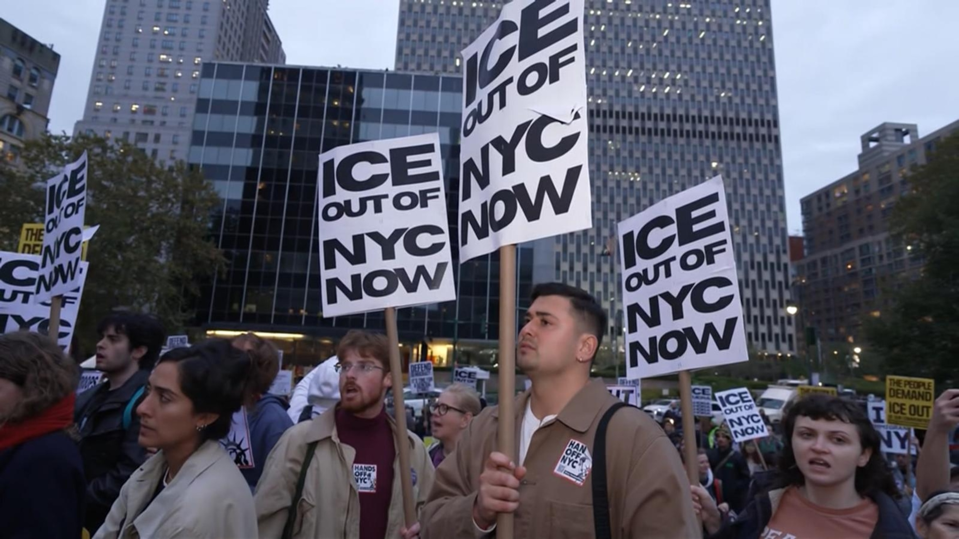 Protests erupt in Lower Manhattan following chaotic immigration raid on ...