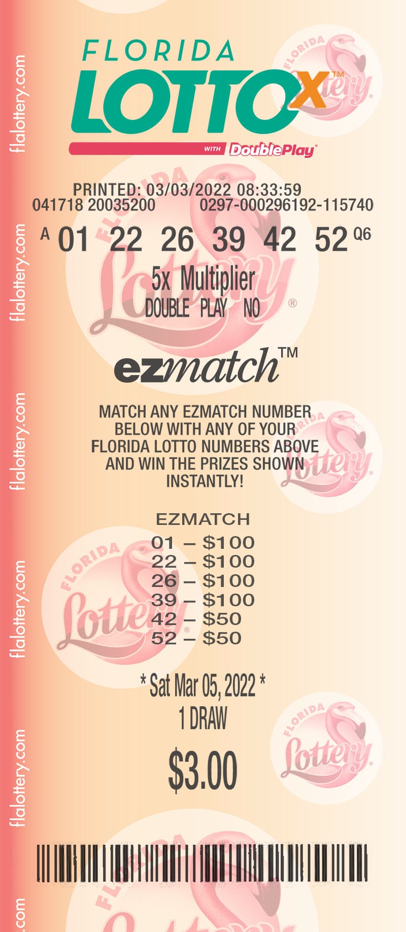 Winning Florida Lotto numbers for Wednesday, Nov. 12, $3 million jackpot