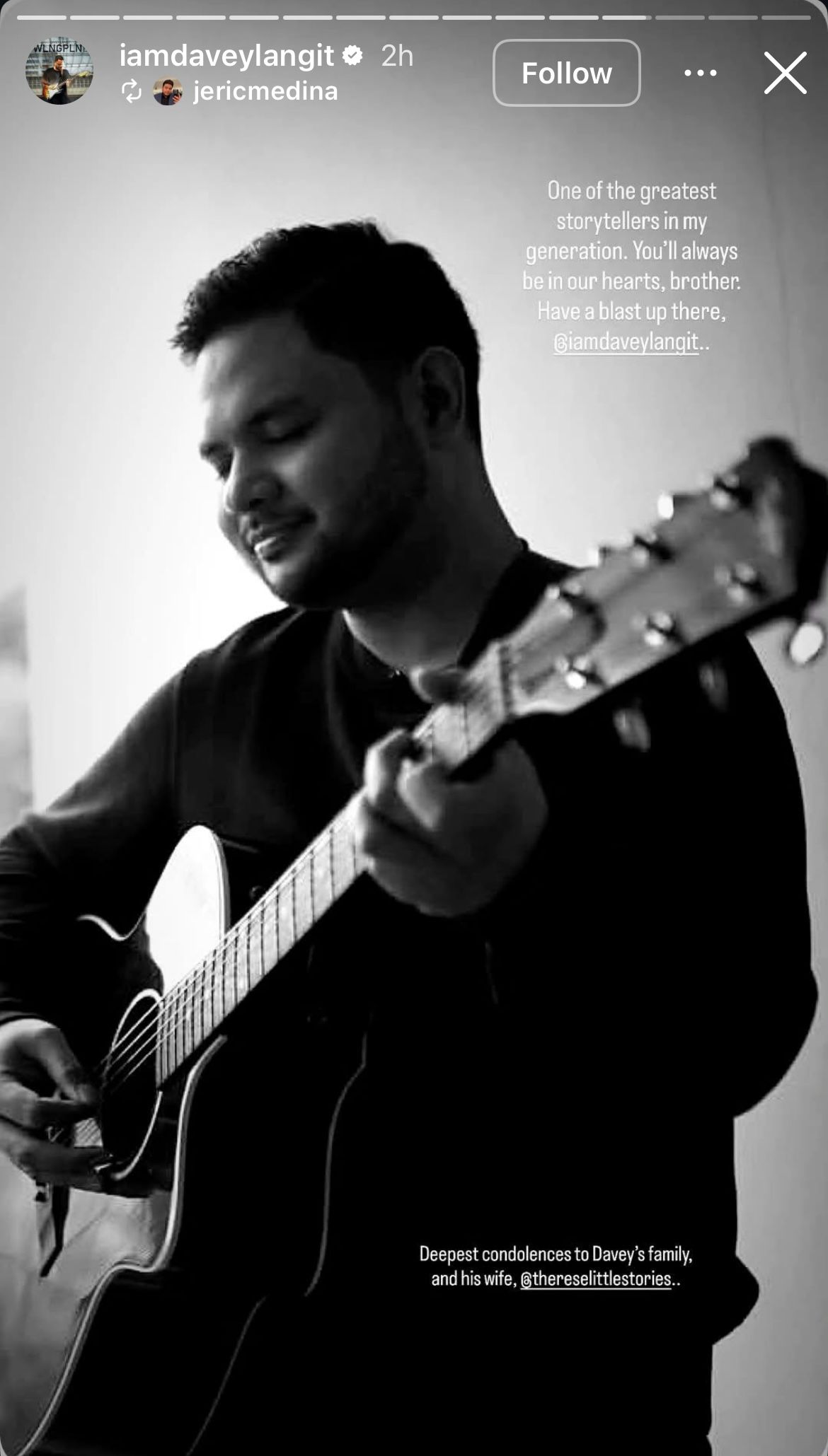 ‘Thank you for the music’: OPM icons and artists remember Davey Langit