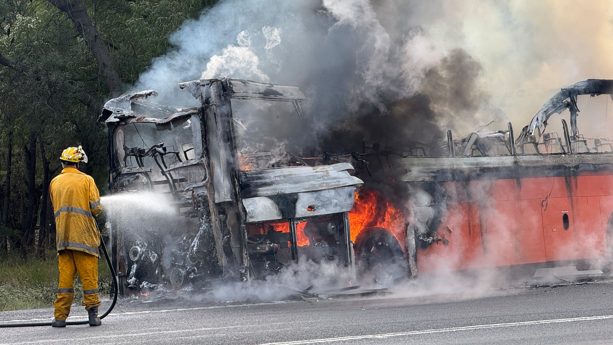 Driver escapes as Donnybrook school bus bursts into flames