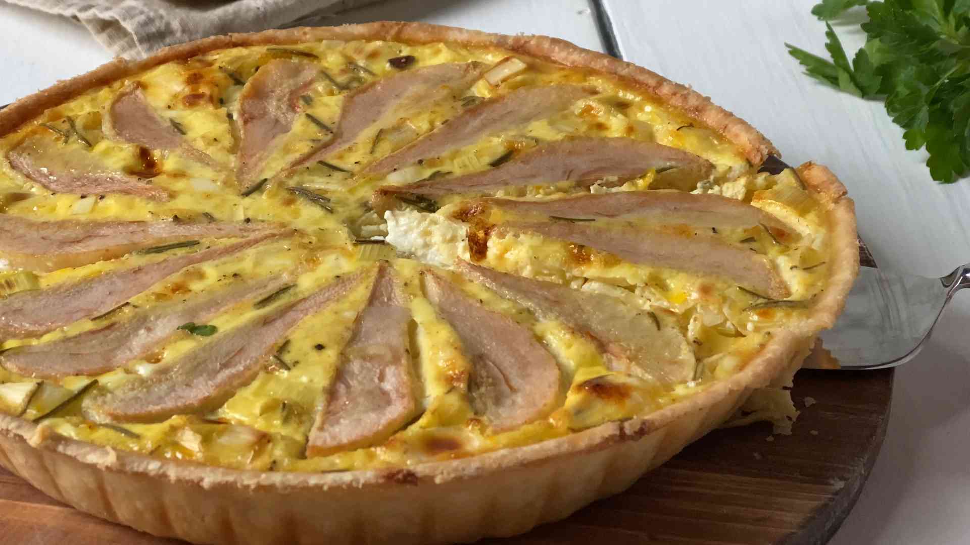 Pear and goat cheese quiche