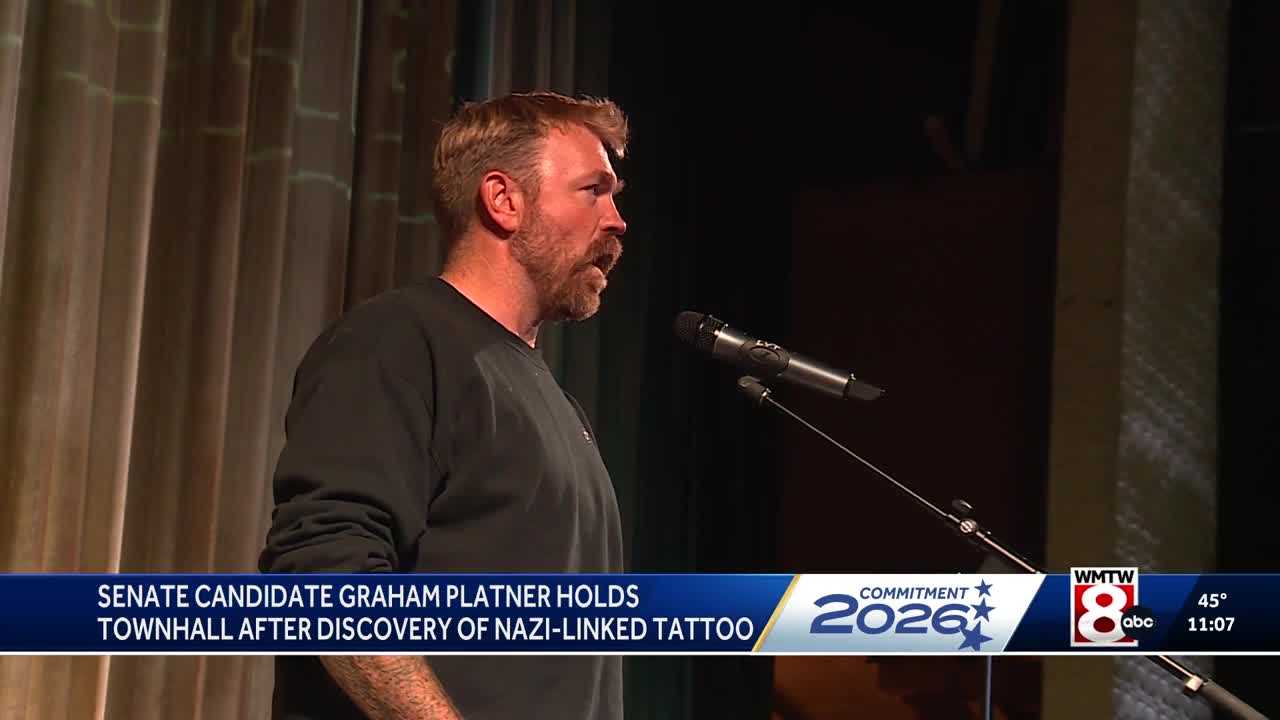 Platner addresses tattoo resembling Nazi symbol at Ogunquit town hall