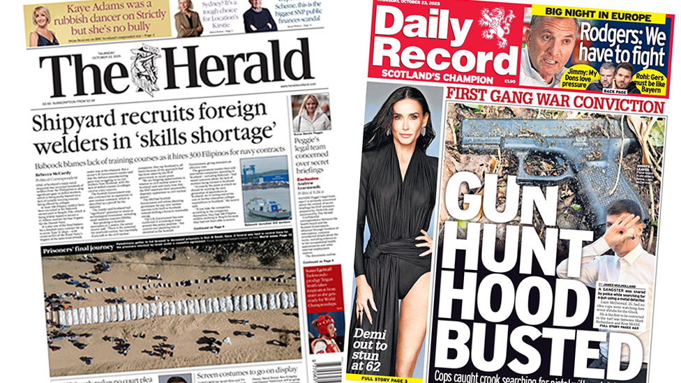 Scotland's papers: Shipyard skills shortage and 'gang war' conviction