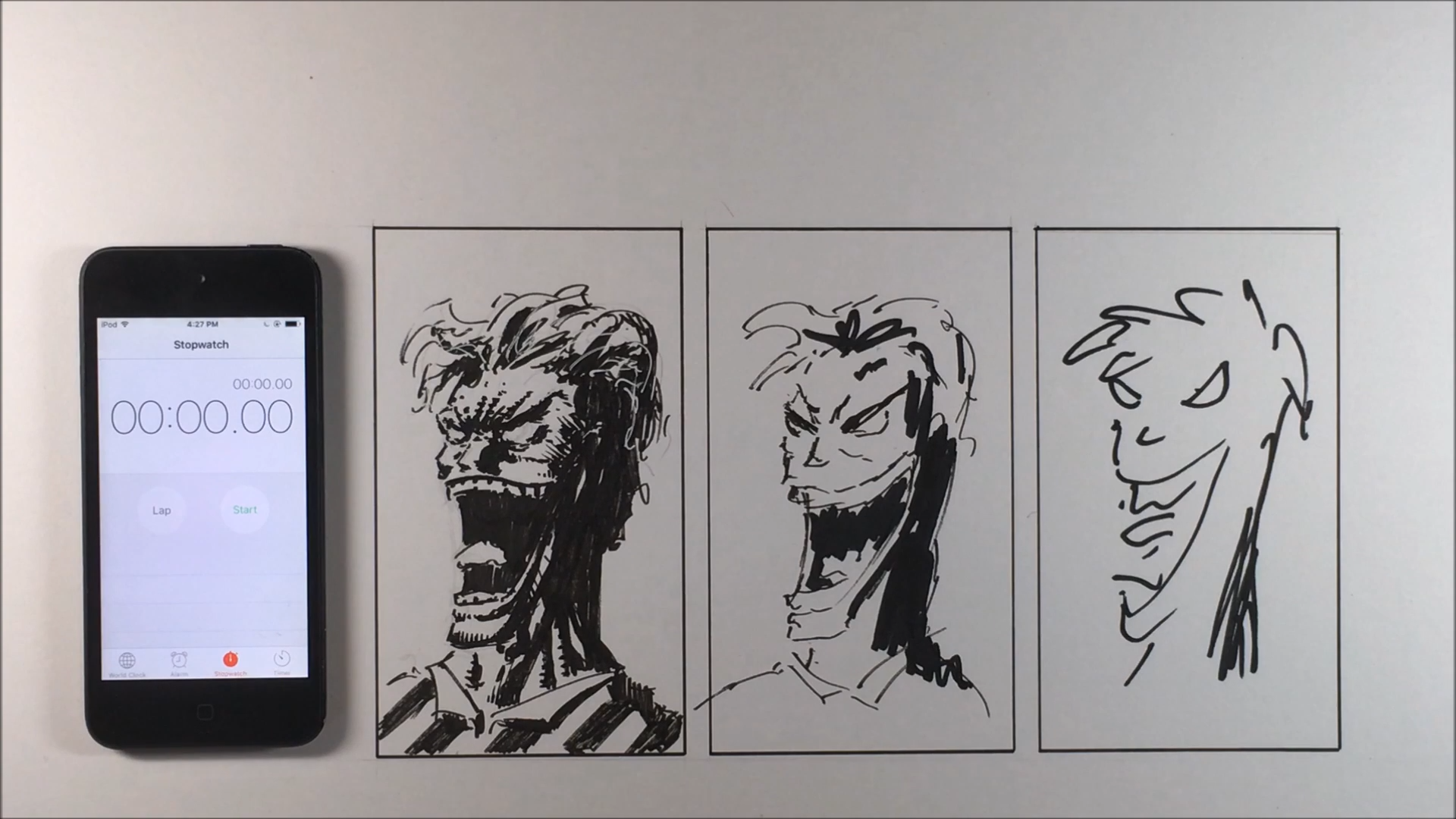 10 Minute Vs 1 Minute Vs 10 Second Drawing Challenge