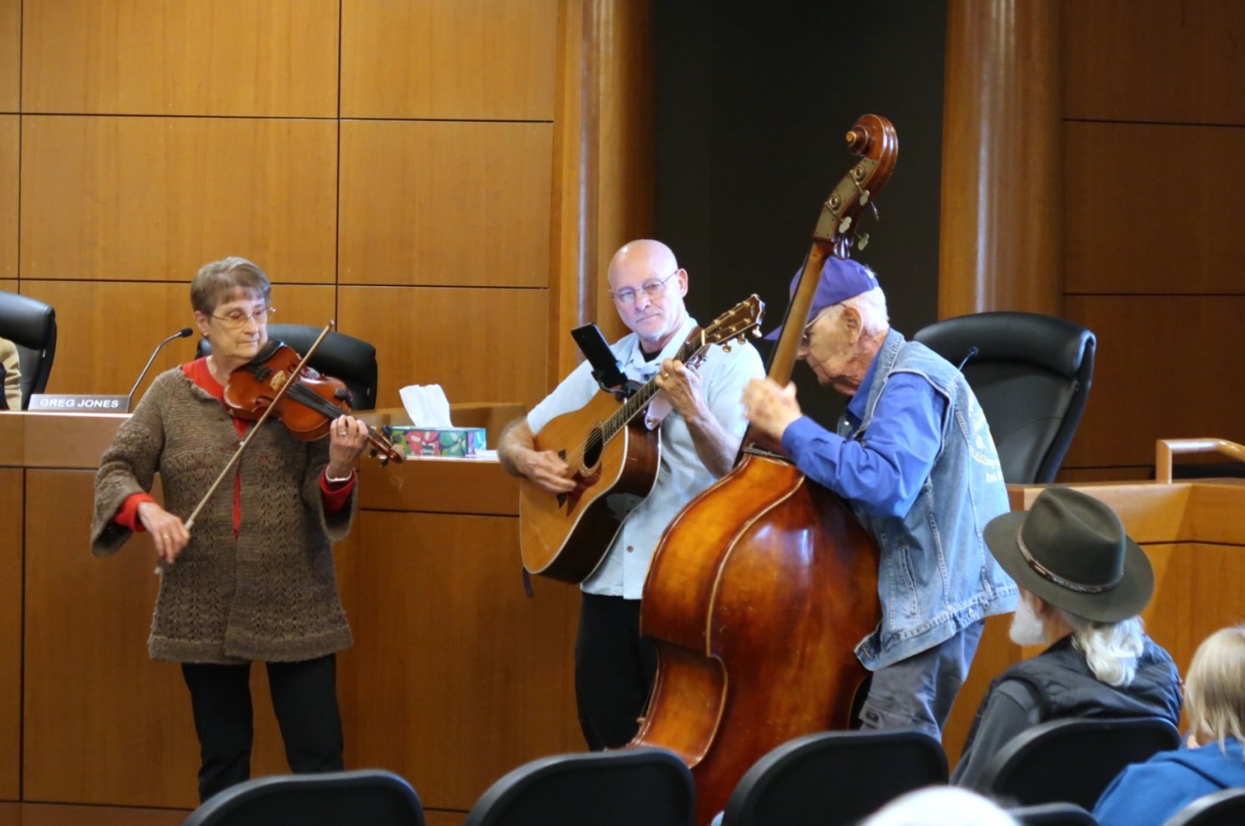 Western Open Fiddle representatives serenade supervisors
