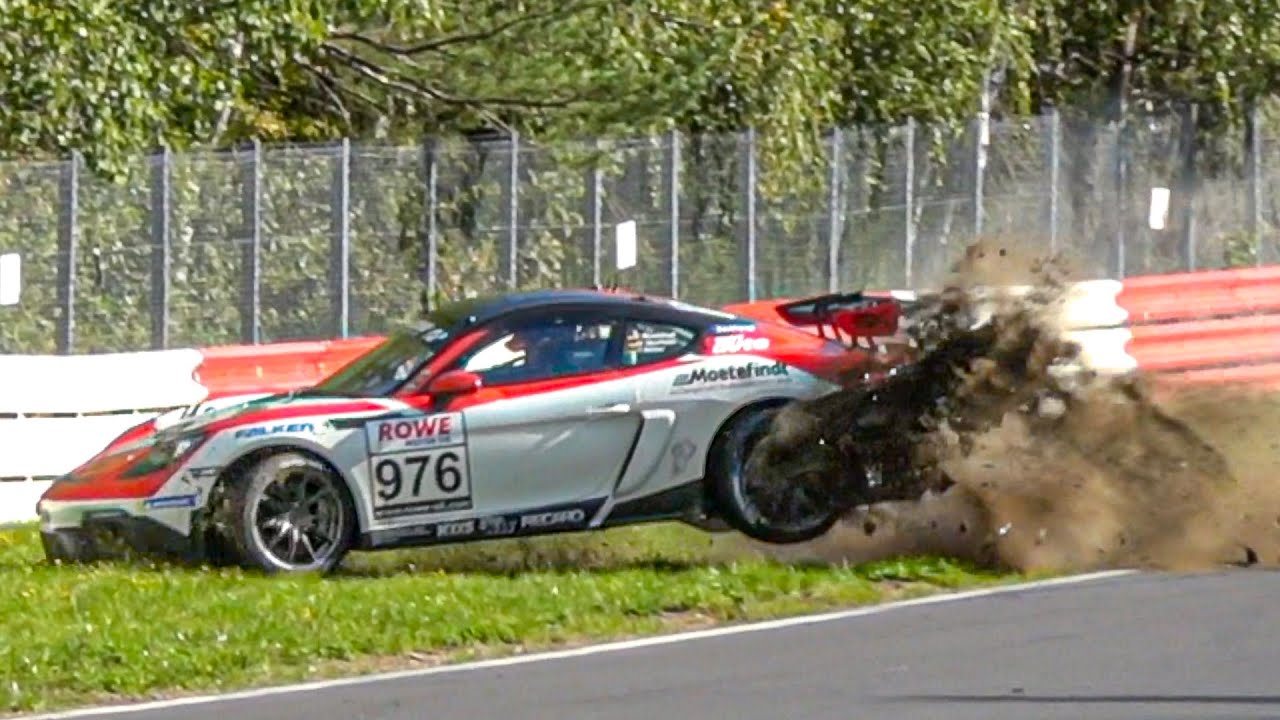 Porsche Cayman vs AMG GT3 Crash – Nürburgring NLS Race 7
