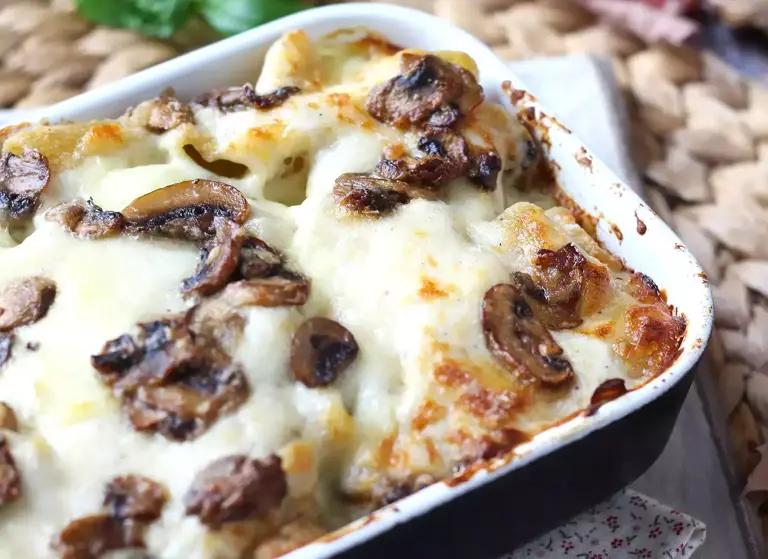 Baked mushroom pasta: the perfect creamy and stringy recipe for fall