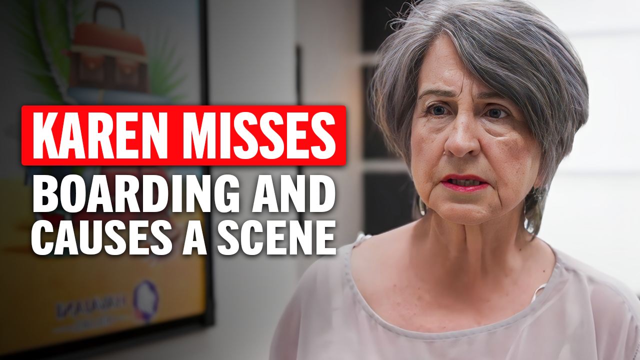 Entitled Karen Arrives Late to the Gate and Demands to Be Let Onboard