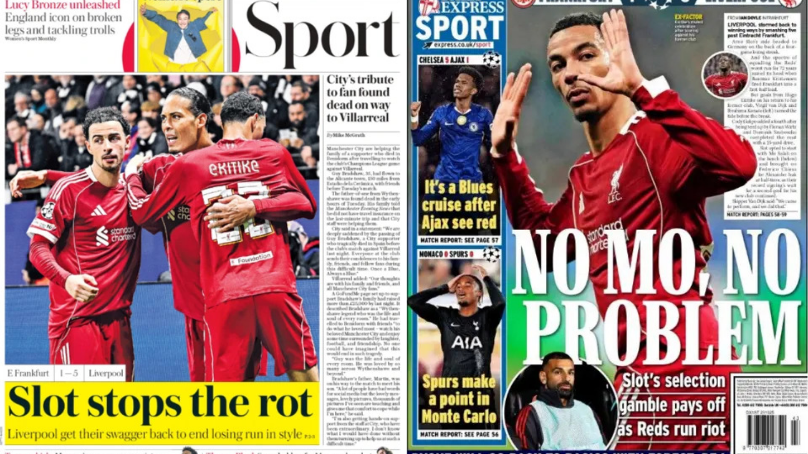 'Hugo Boss' - Thursday's back pages