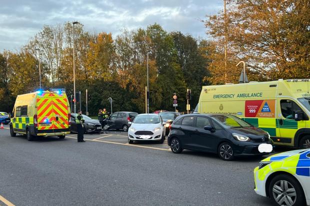 Person taken to hospital following crash on busy road in Warrington