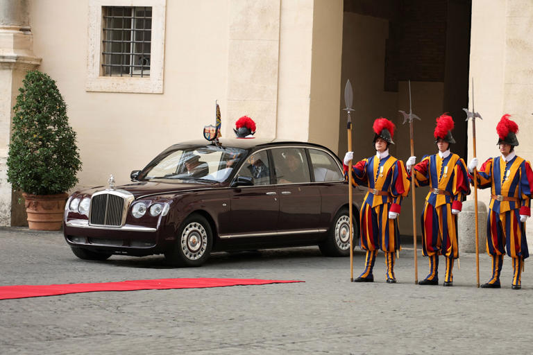 King Charles and Queen Camilla arrive at Vatican ahead of historic ...