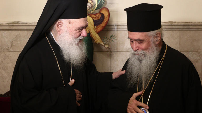 Επίσκεψη του Αρχιεπισκόπου Σινά Συμεών στον Αρχιεπίσκοπο Ιερώνυμο