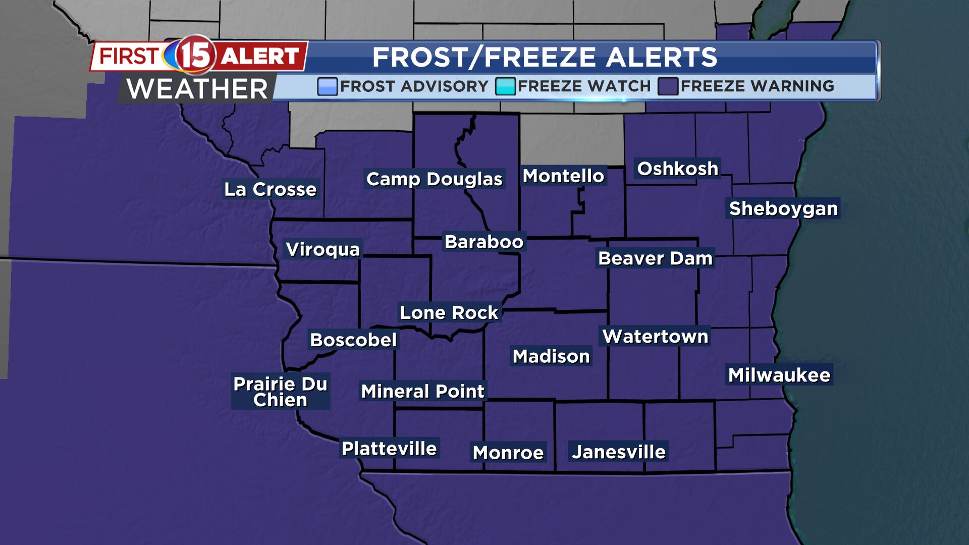 FREEZE WARNING Issued for Friday Morning