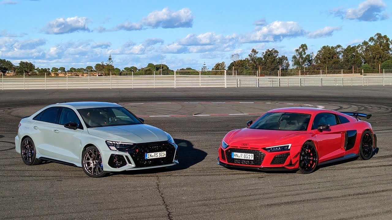 Handling Comparison Audi RS 3 Performance vs R8 GT V10