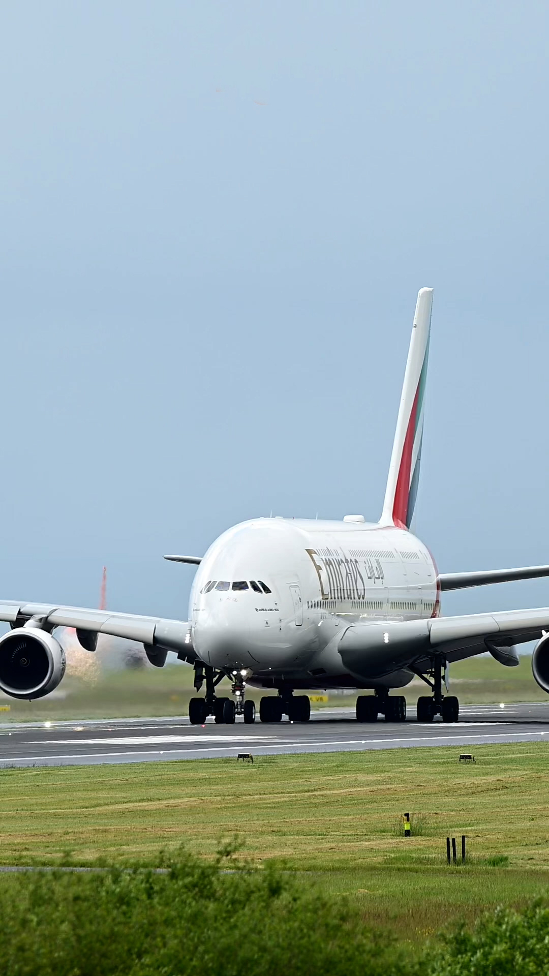 Airbus A380 Takes Off Into Storm Clouds