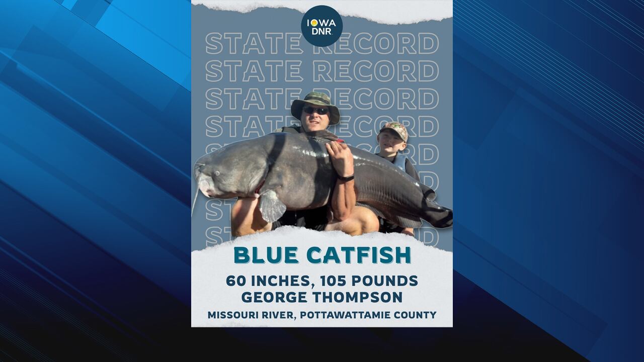 Iowa angler lands record-setting blue catfish