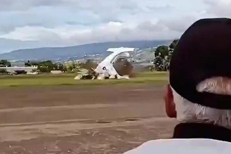 Shocking video shows plane flip and crash in huge fireball moments ...