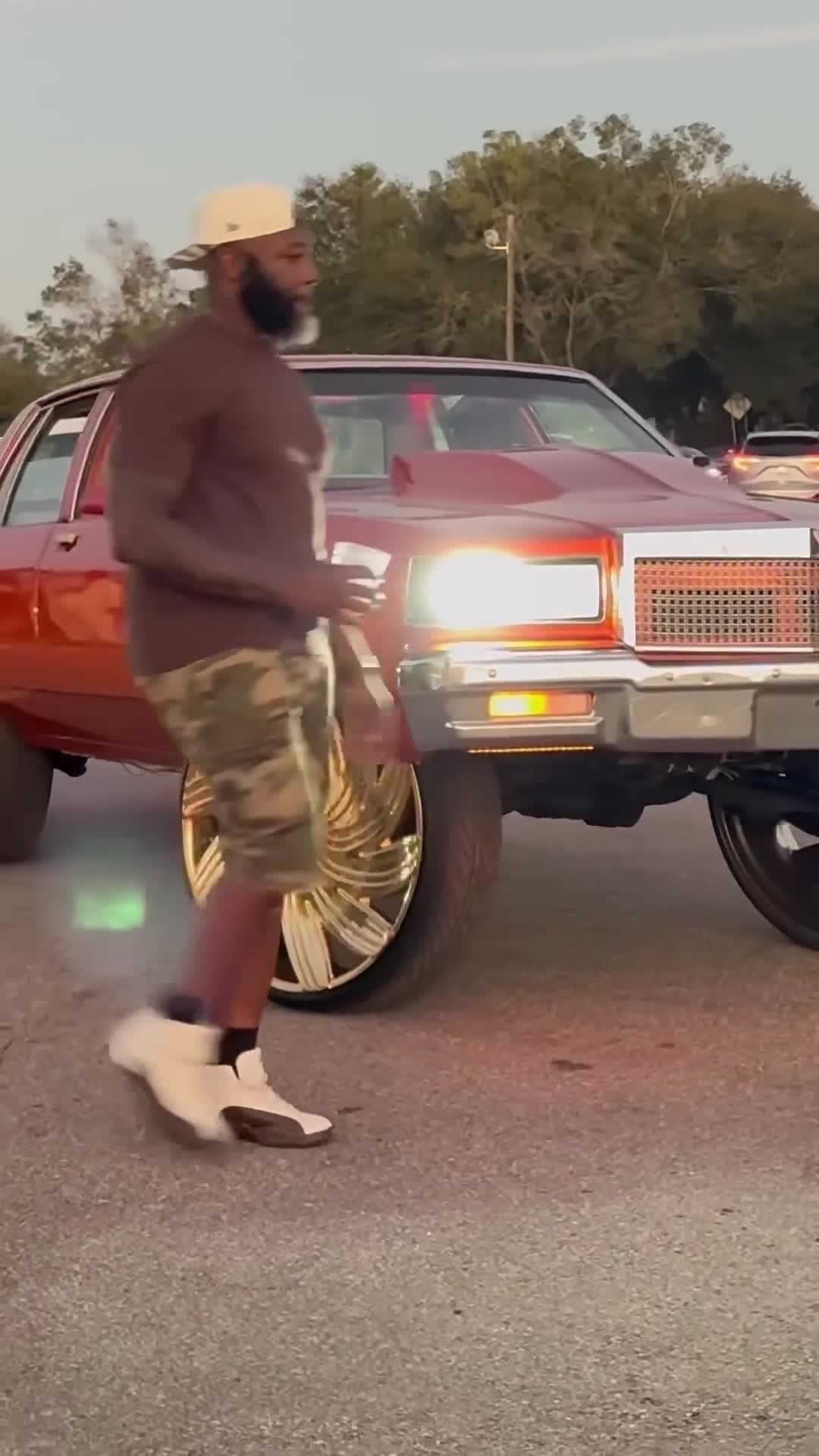 Chevy Box on Gold 32’s At the Carshow