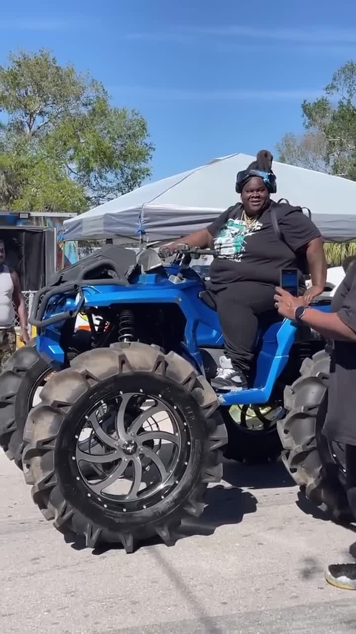 Magic Boys Riding thru the Block Party in BIG ATV’s