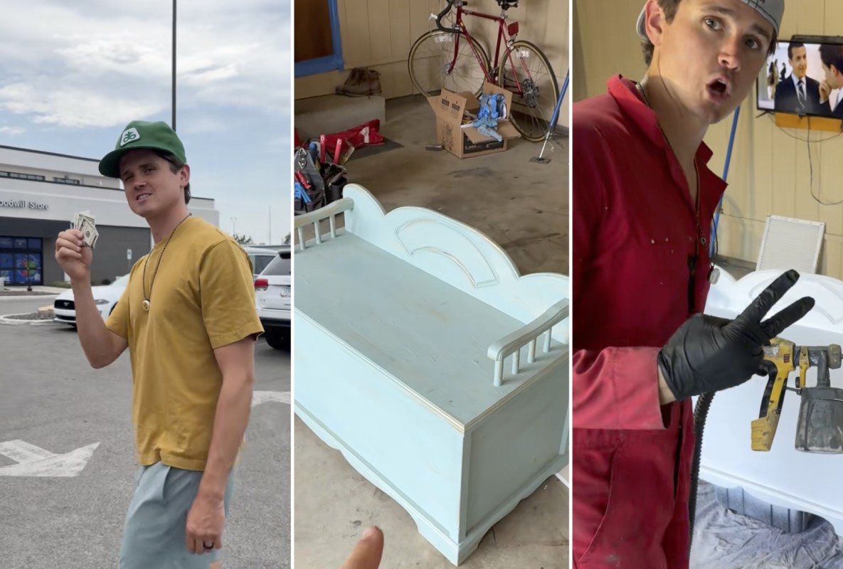 Thrift Flipper Turns $6 Bench From Goodwill Into The Coolest Toy Box