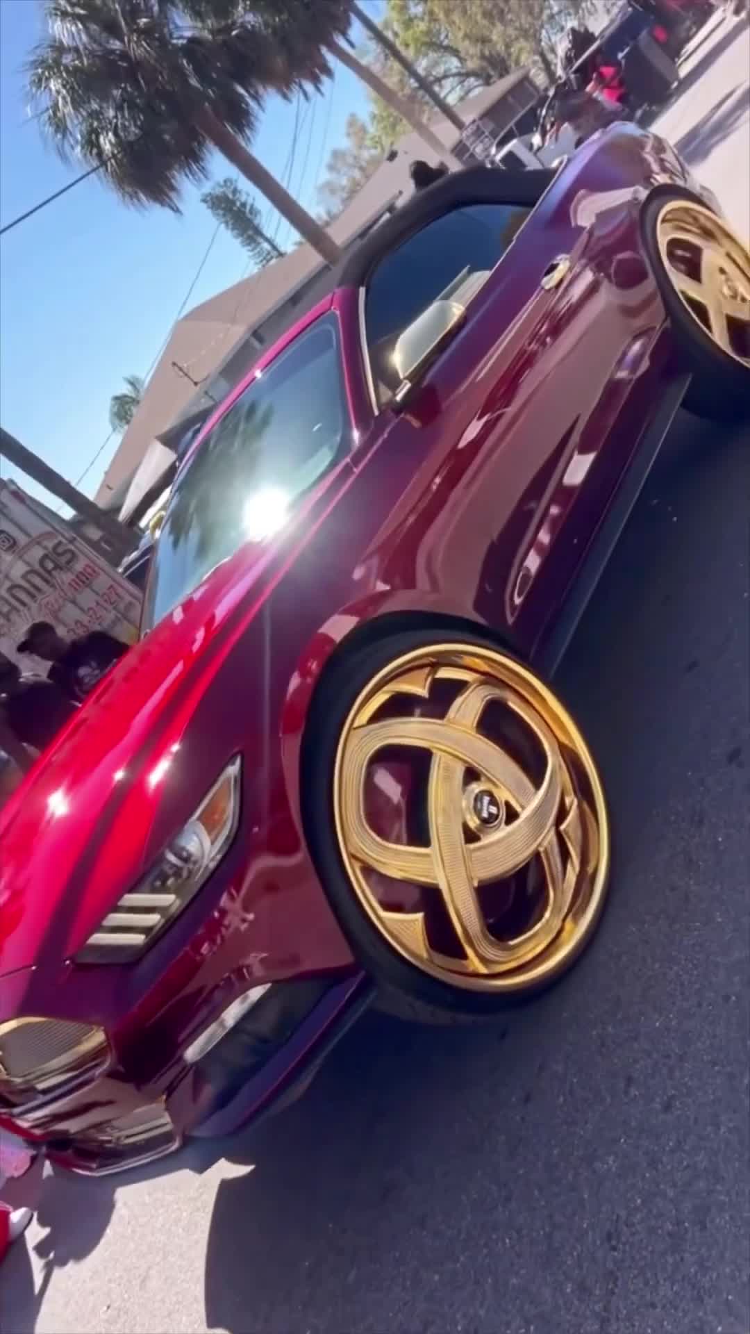 Ford Mustang on Gold 30” DUB Floaters