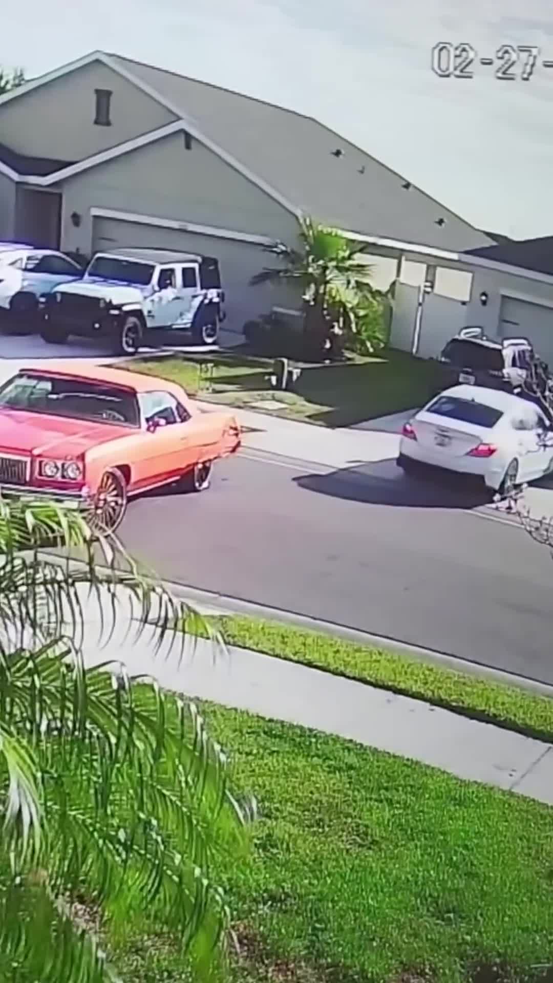 Neighbor Hit the Donk backing out the Driveway