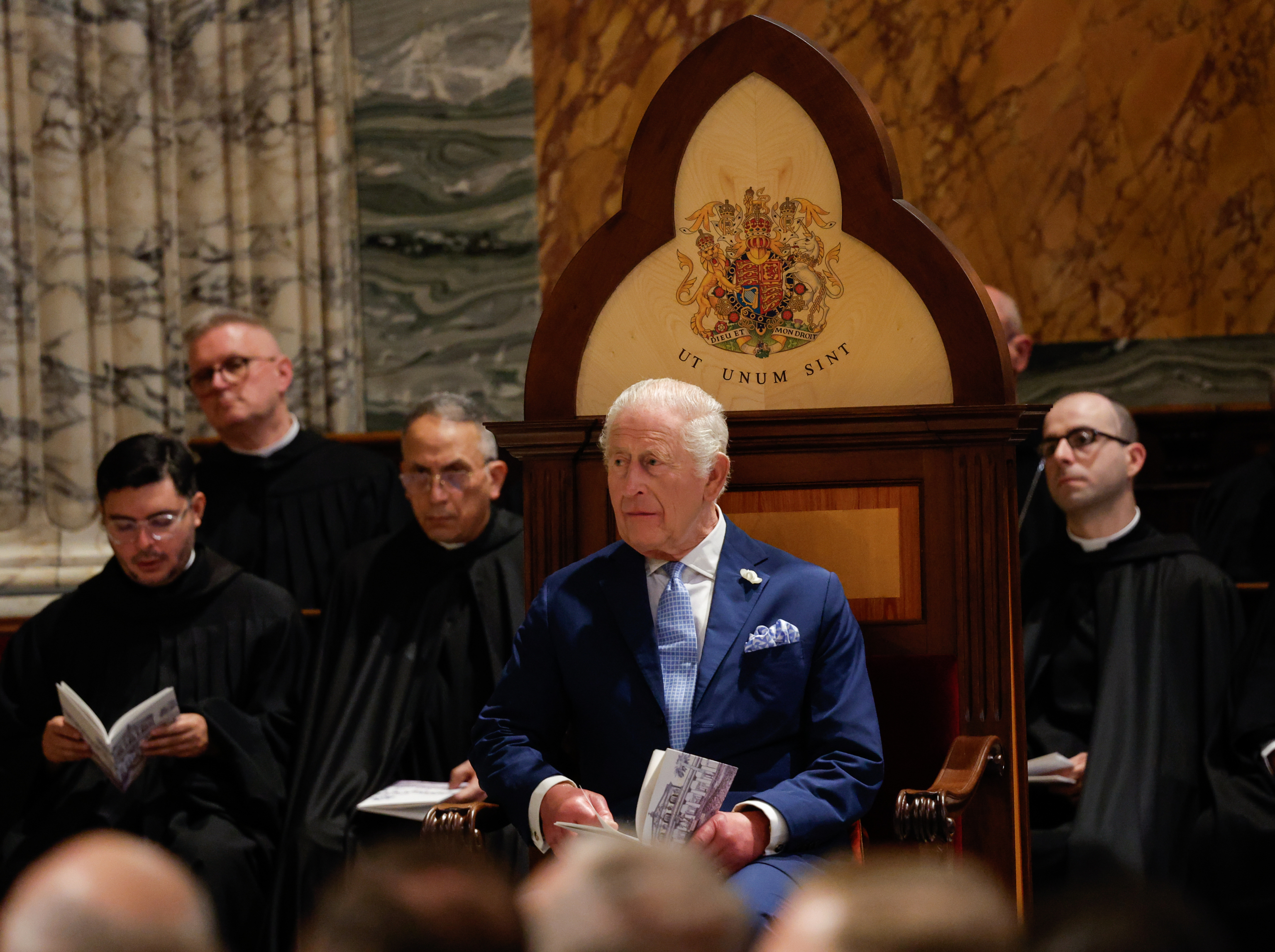 At St. Paul's Charles sits on specially created chair