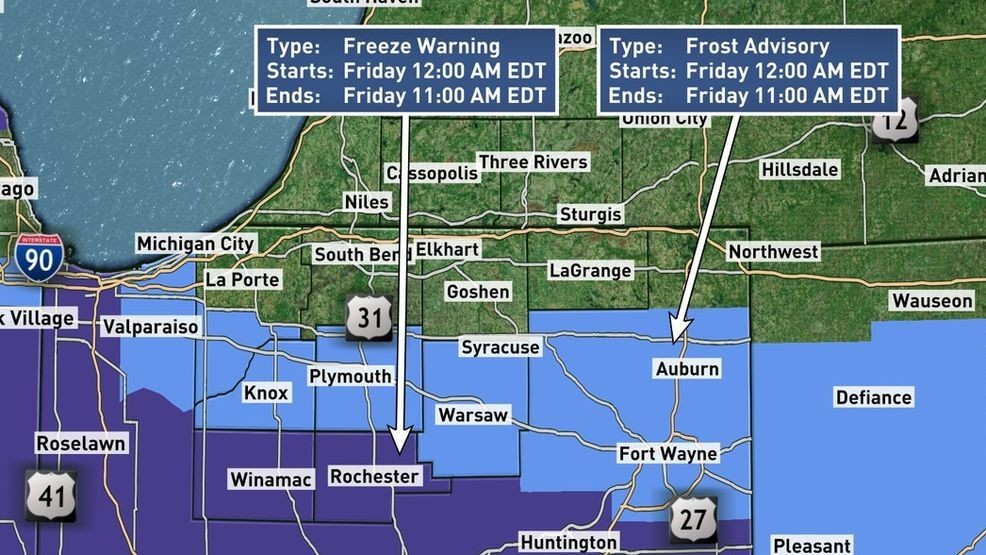 Frost advisory, freeze warning set for Friday morning across multiple ...