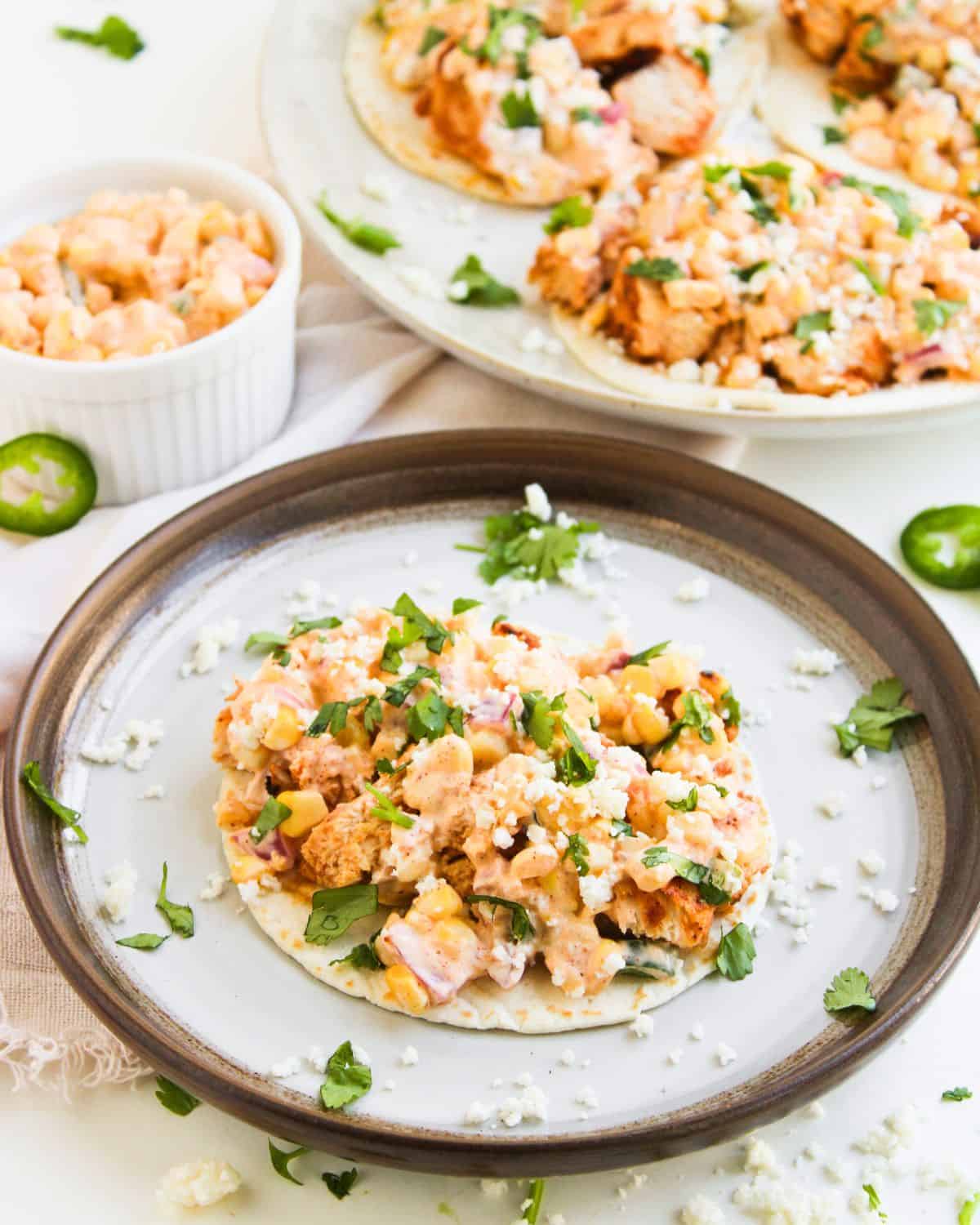 Street Corn Chicken Tacos