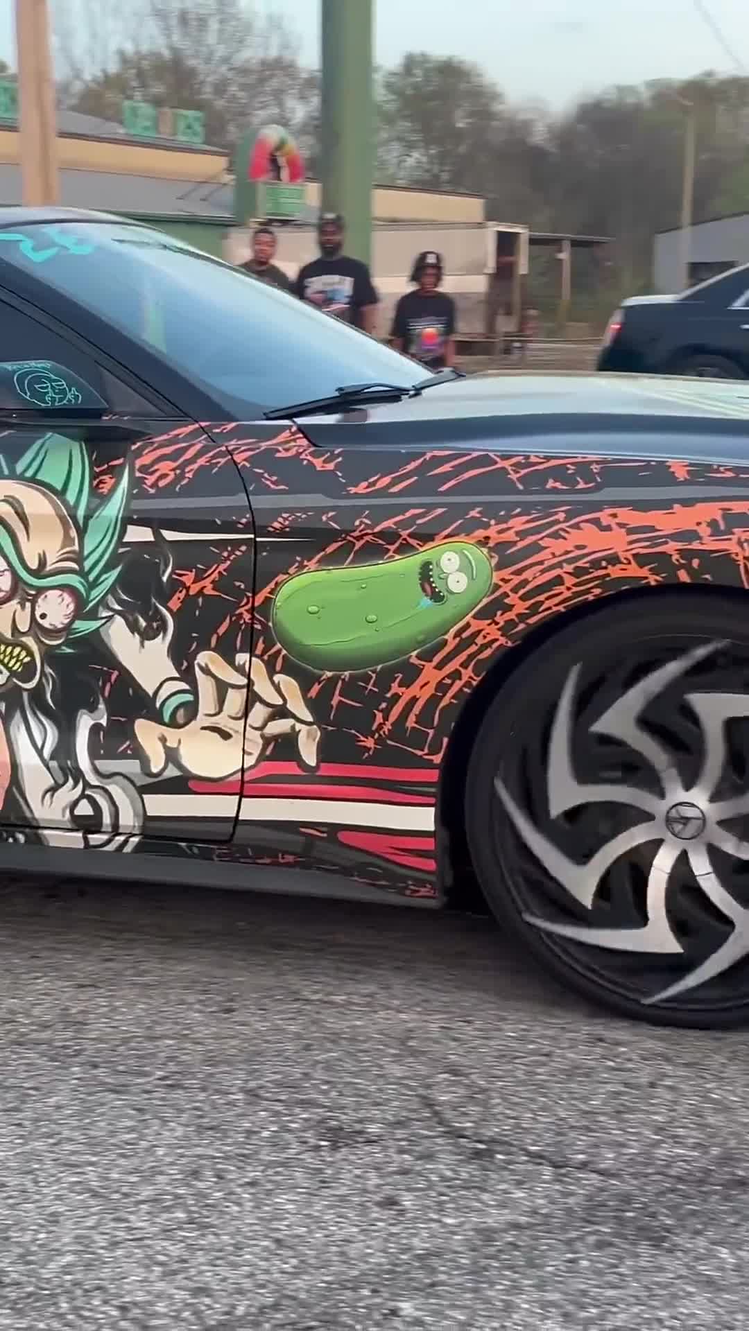 Bro’s Rick and Morty Ford Mustang Vert on 24’s Riding