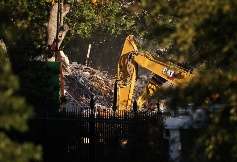 See photos of continued White House demolition of the East Wing