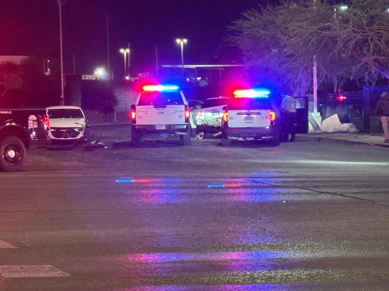Stolen car crashes following police pursuit in central Las Vegas