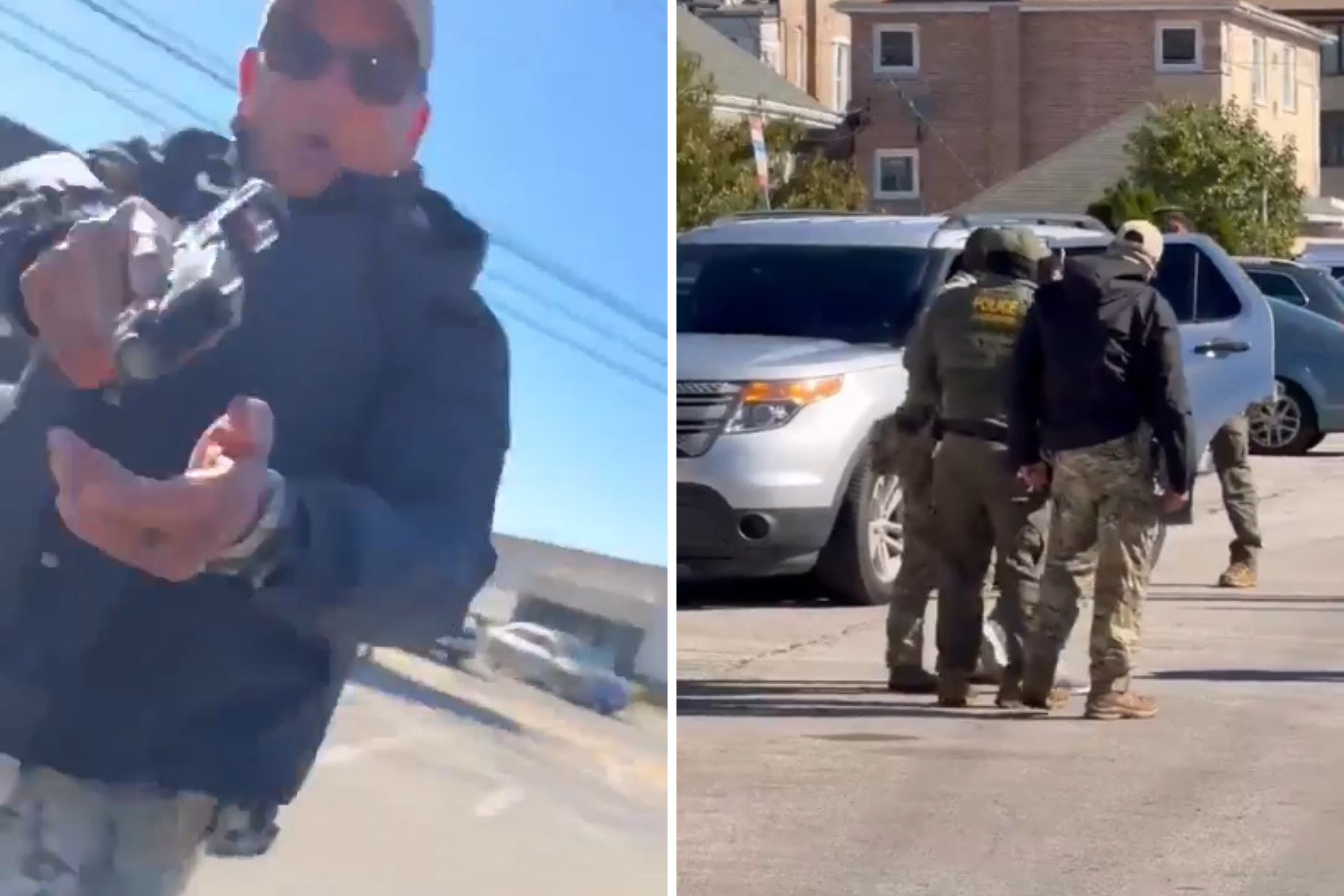 ICE agent points gun at pregnant woman during arrest