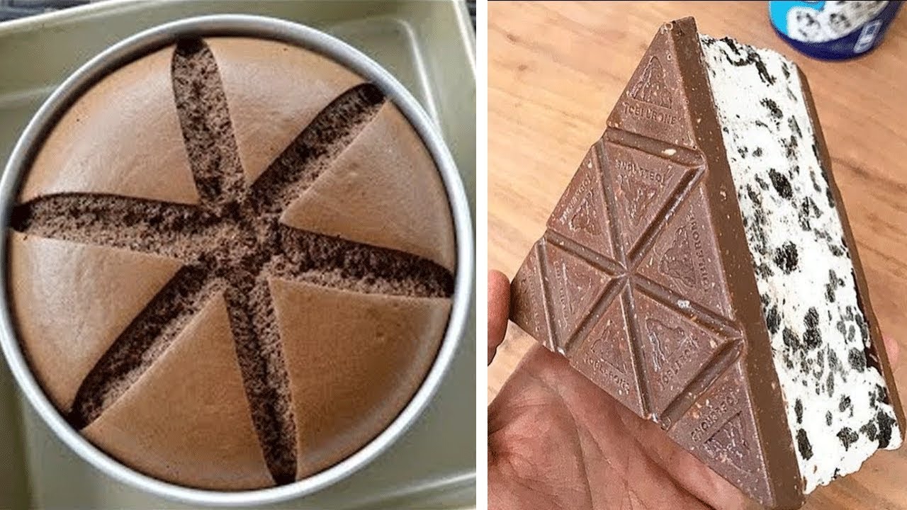 Star Pattern Cake & Cookies Cream Chocolate | Satisfying Cake Compilation