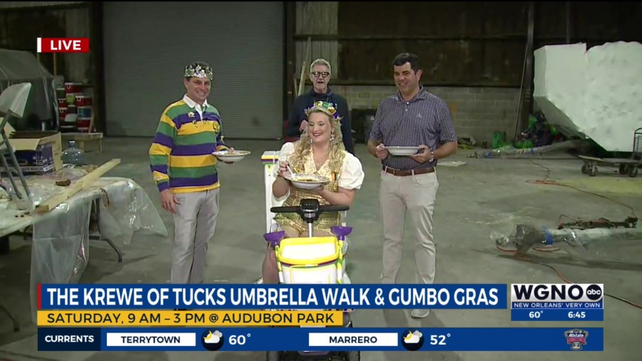 Roll with the Krewe of Tucks for annual Umbrella Walk, Gumbo Gras