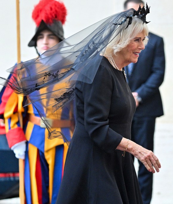 Um, Why Did Queen Camilla Wear a Black Veil to Meet the Pope?