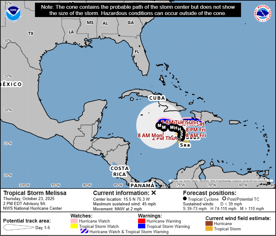 Tropical Storm Melissa expected to strengthen into Category 4 hurricane ...