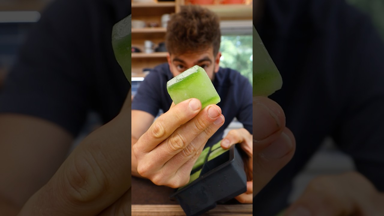 I transformed my drinks with green ice cubes!