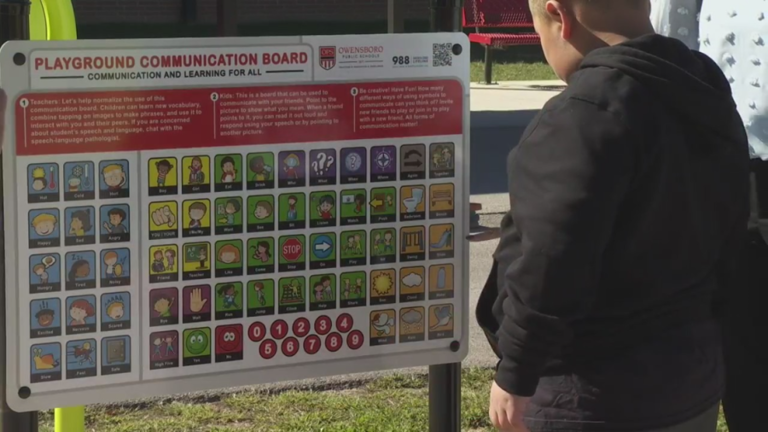 New playground Communication Boards unveiled for Owensboro playgrounds