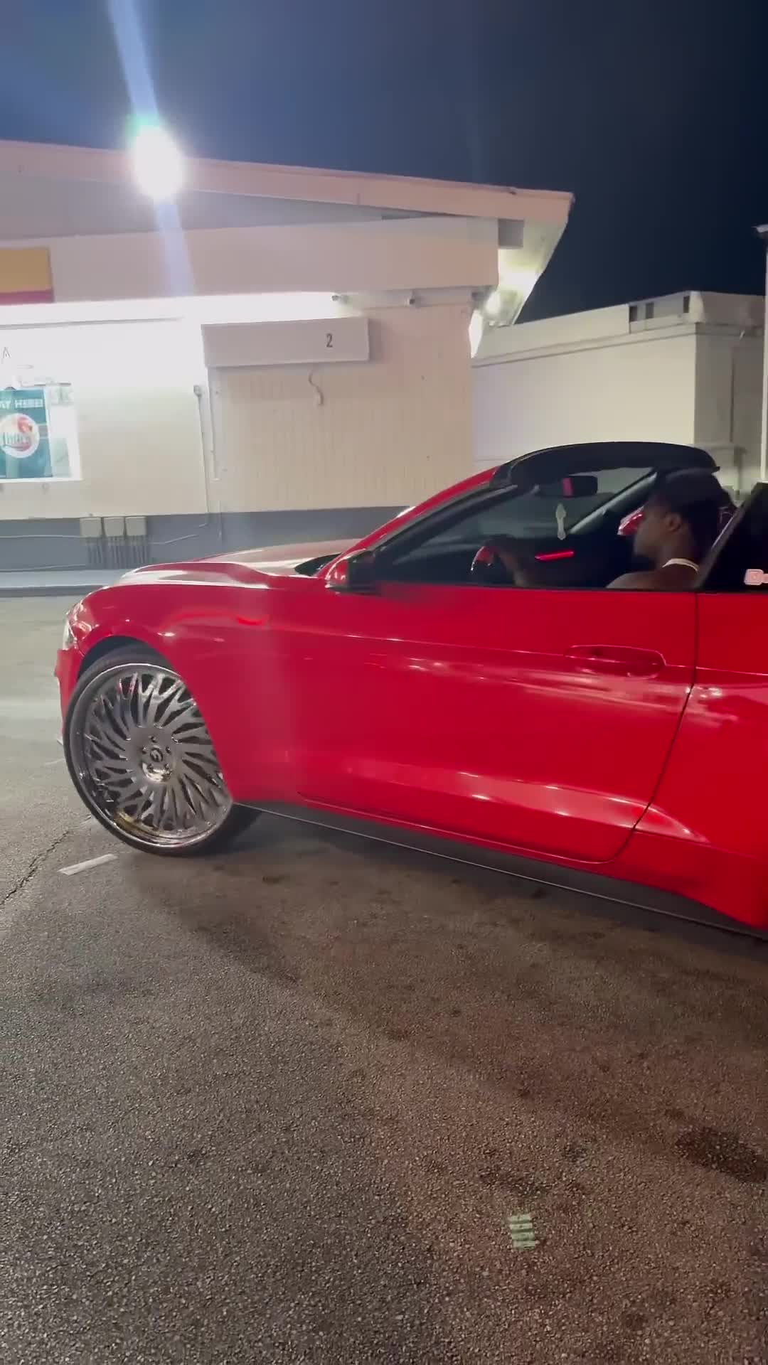 Red Ford Mustang Vert on 26’s Forgiatos