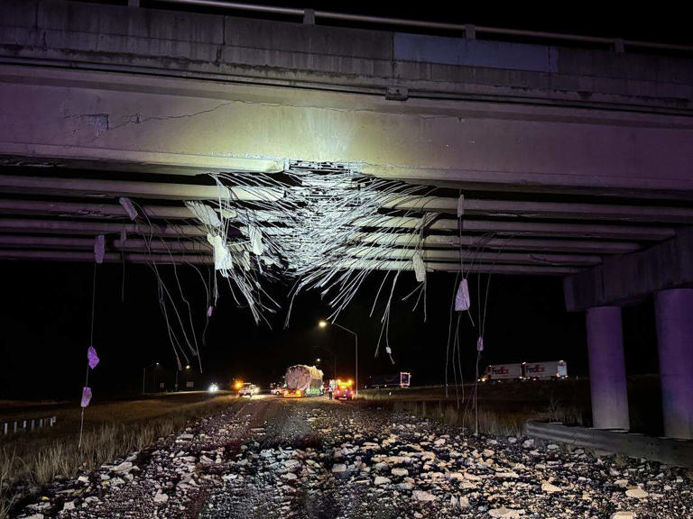 I-90 overpass severely damaged by big truck. Seattle-bound drivers ...