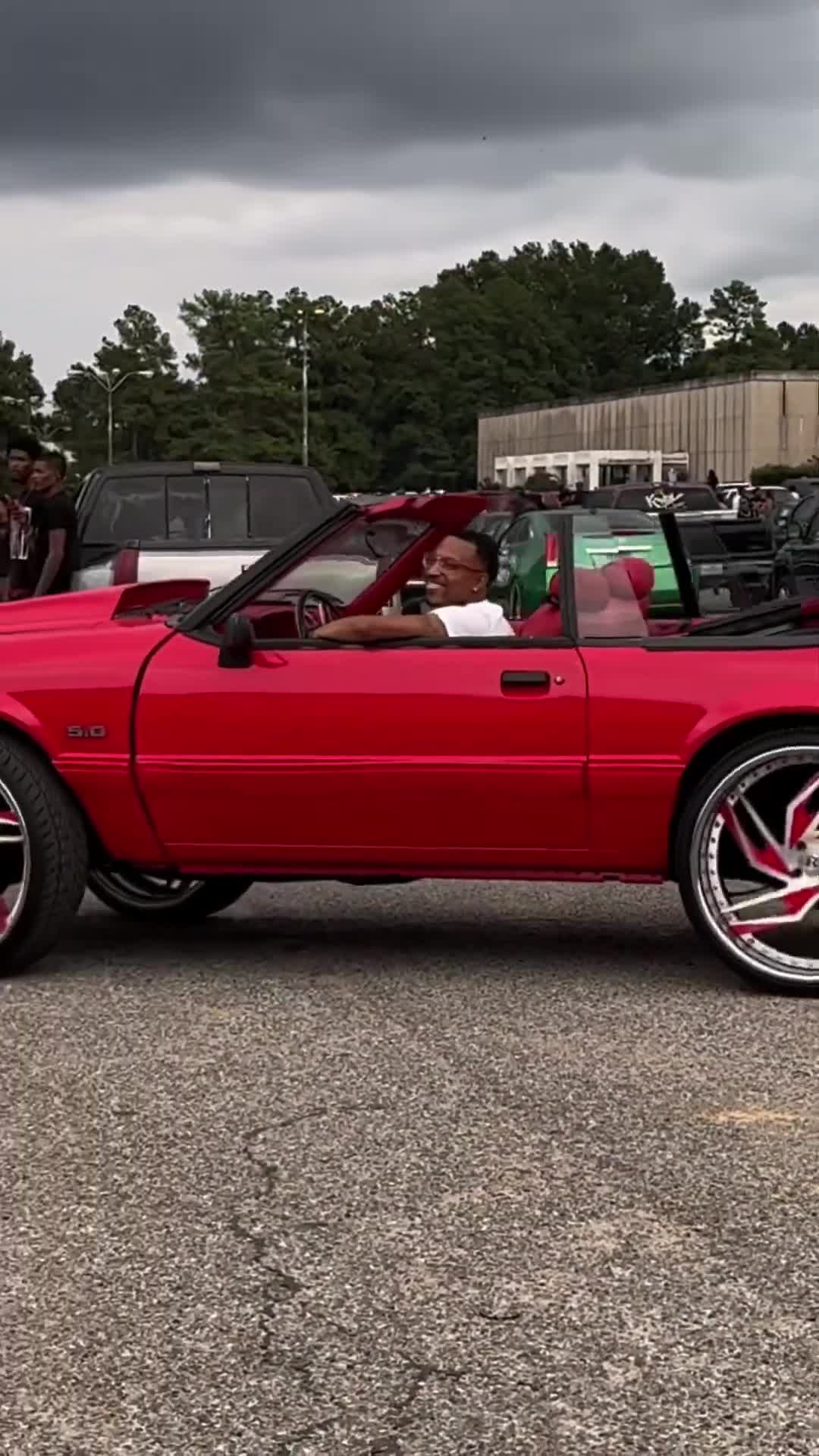 Candy Red 5.0 Ford Mustang Vert on 26’s Ruccis Ridin