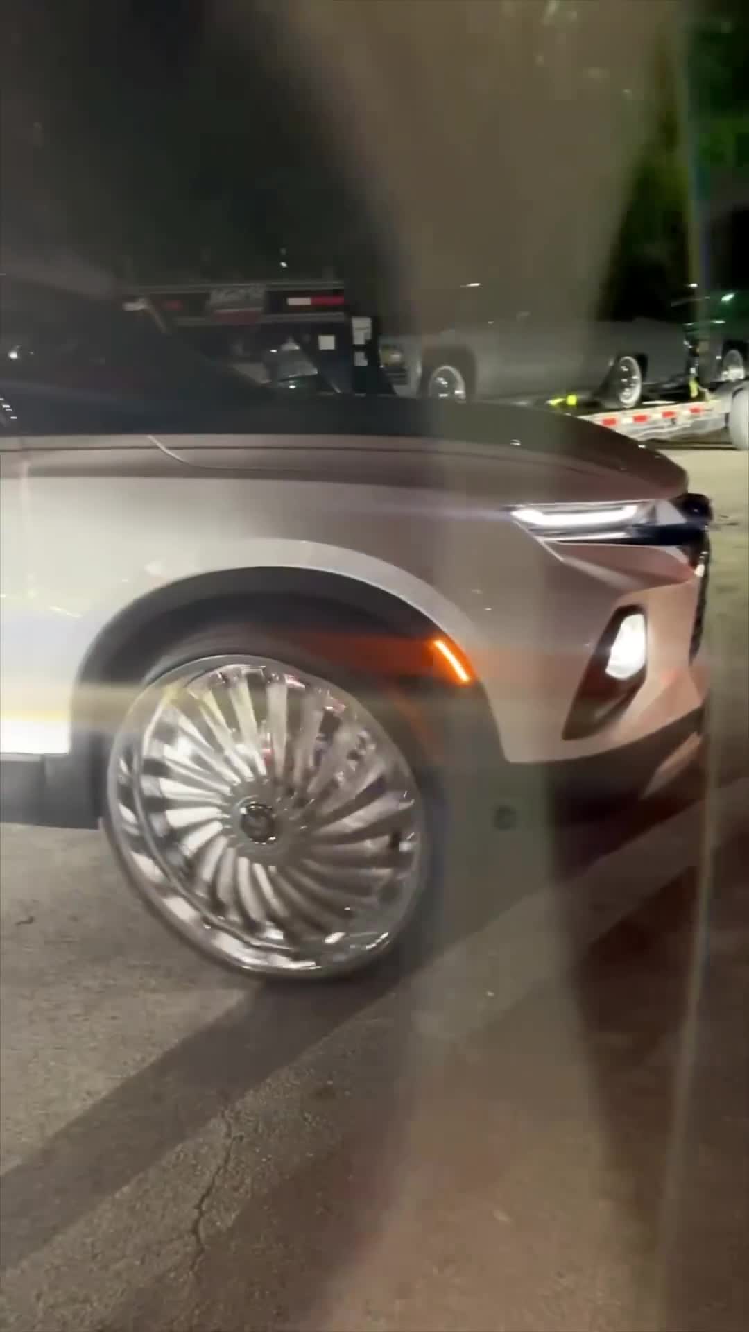 White Chevy Blazer on 28’s DUB floaters