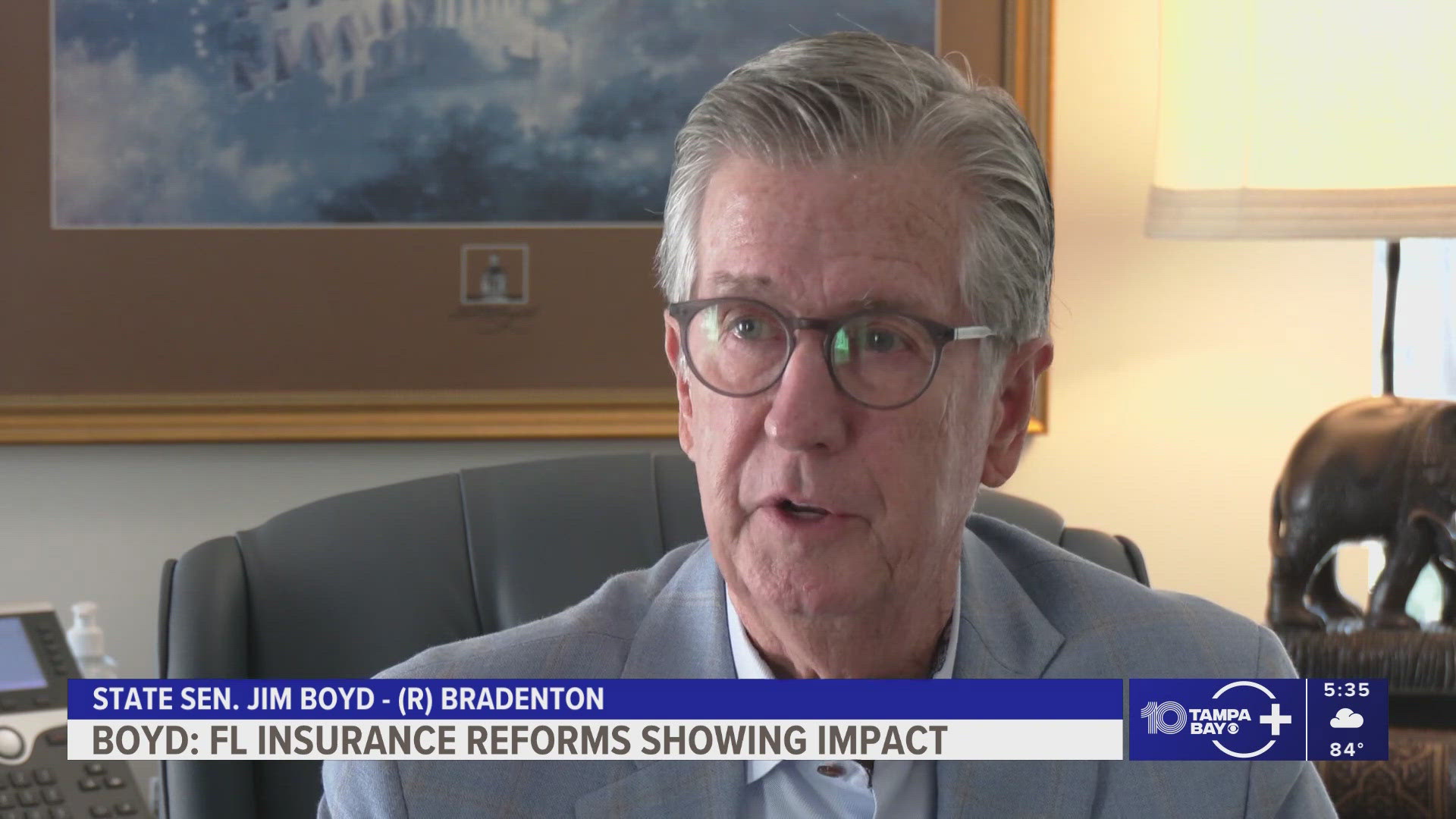 State Senator Jim Boyd says Florida insurance reforms are showing impact