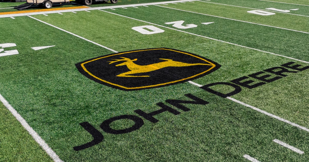 Iowa adds John Deere logo to Kinnick Stadium field
