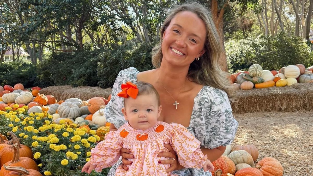 Alex Drummond's Baby Sofia Has First Pumpkin Patch Adventure