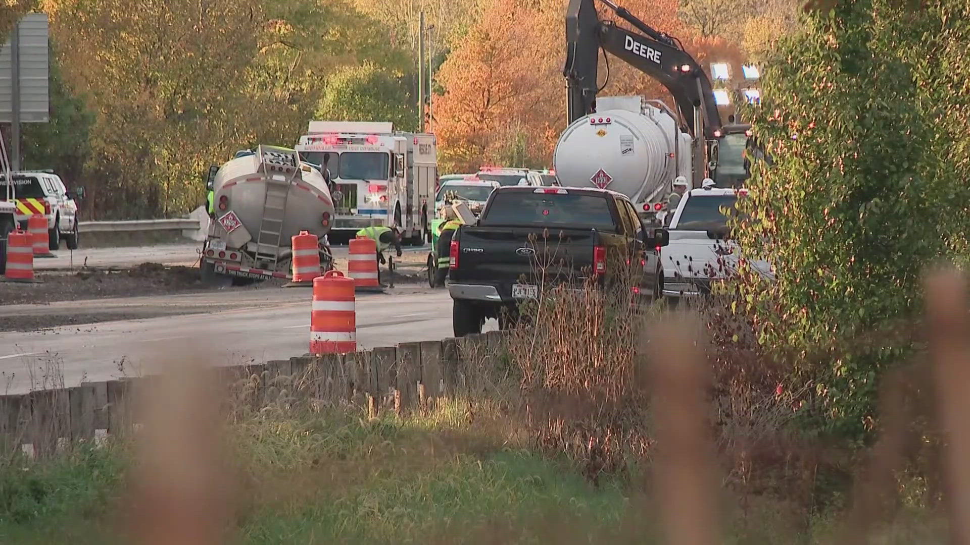 Locals react to 'nightmare' traffic after tanker truck crash on U.S. 33 ...