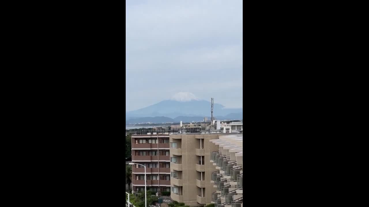 First Snow on Mount Fuji in Fujisawa, Kanagawa